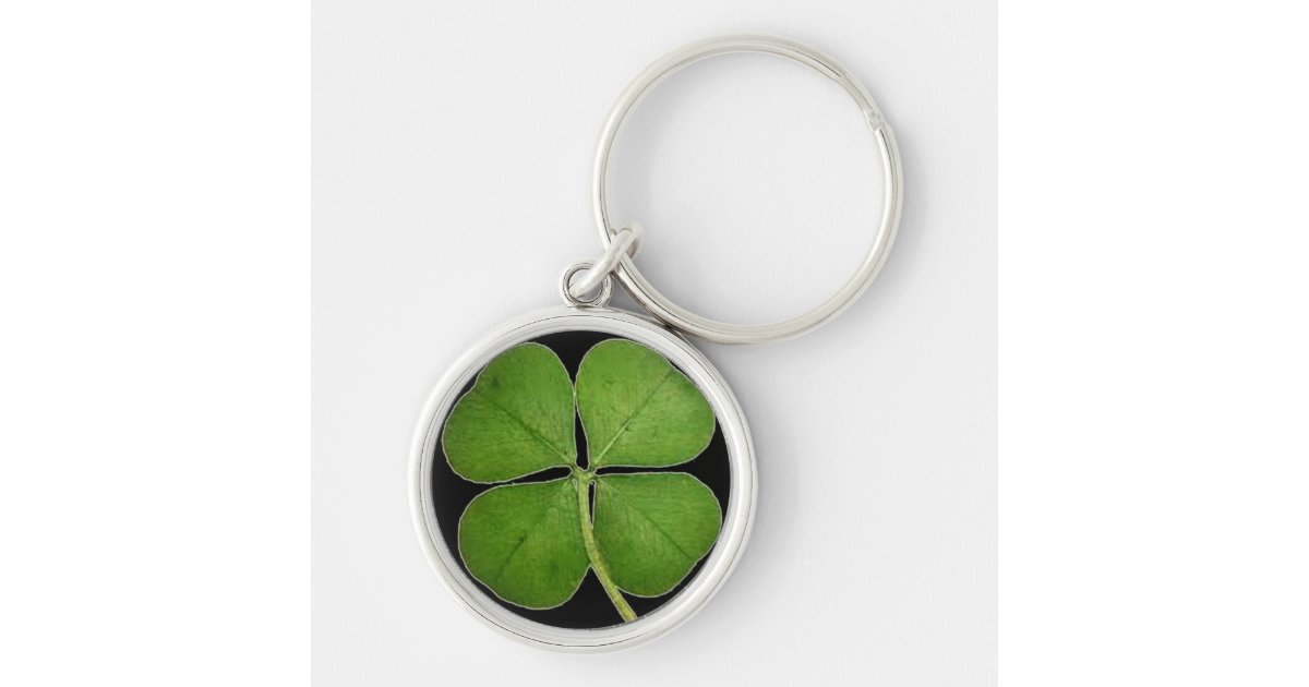 Lucky Four Leaf Clover Pattern Keychain | Zazzle