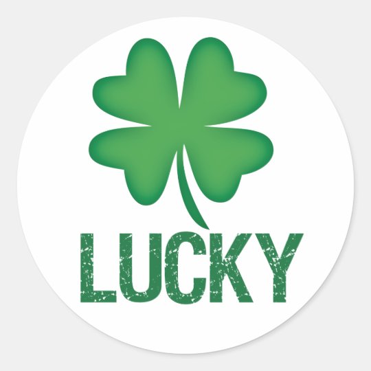 Lucky Four leaf clover St. Patrick's Day stickers | Zazzle.com