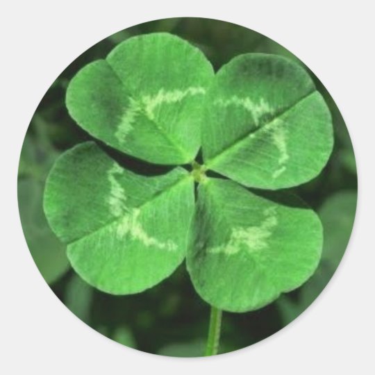 LUCKY FOUR LEAF CLOVER STICKERS | Zazzle.com