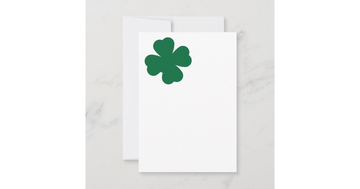 Lucky Four Leaf Clover Thank You Card | Zazzle