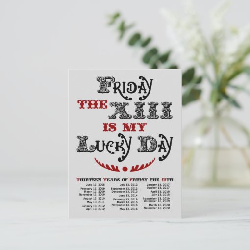 Lucky Friday the 13th Light Postcard | Zazzle