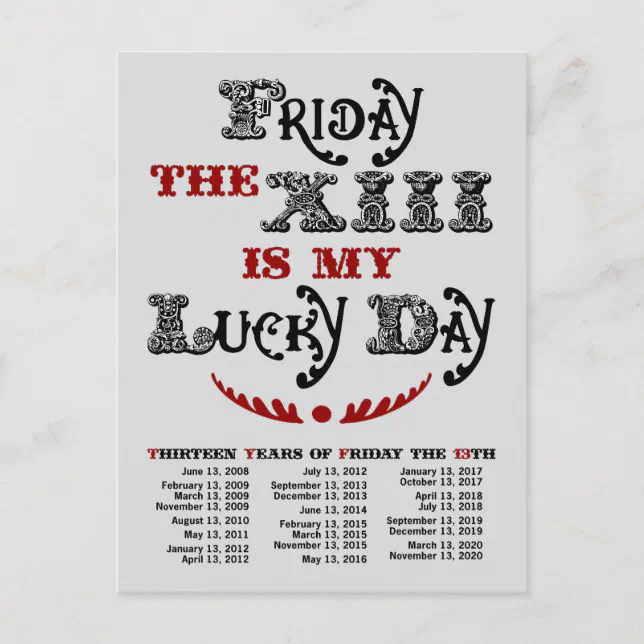 Lucky Friday the 13th Light Postcard | Zazzle