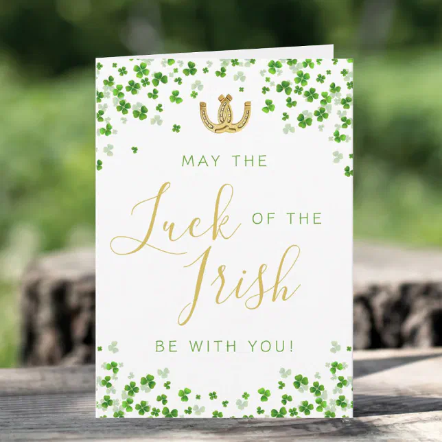 Lucky Horseshoes & Irish Clover St. Patrick's Day Card | Zazzle