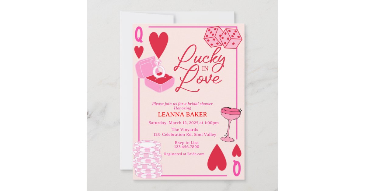 Lucky in Love, Bridal Shower, Lucky, Invitation | Zazzle