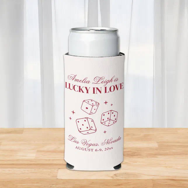 Lucky In Love Cocktails Bachelorette Weekend Seltzer Can Cooler | Zazzle