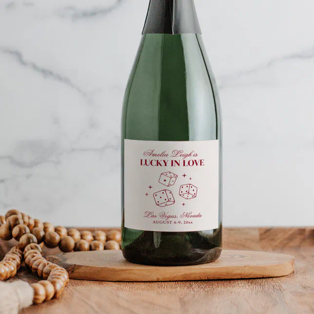 Lucky In Love Cocktails Bachelorette Weekend Sparkling Wine Label | Zazzle
