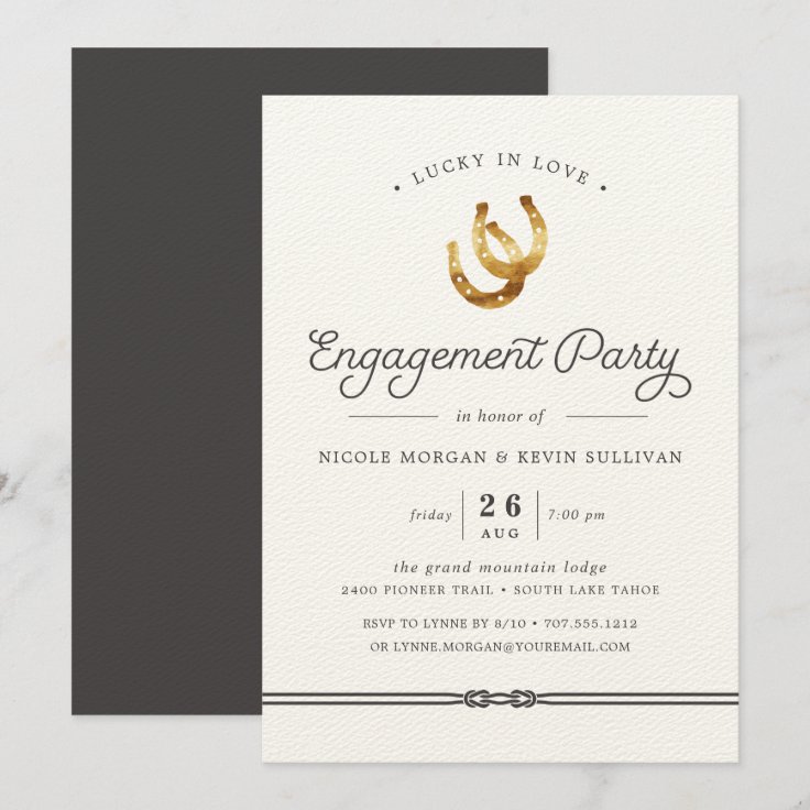 Lucky in Love | Engagement Party Invitation | Zazzle