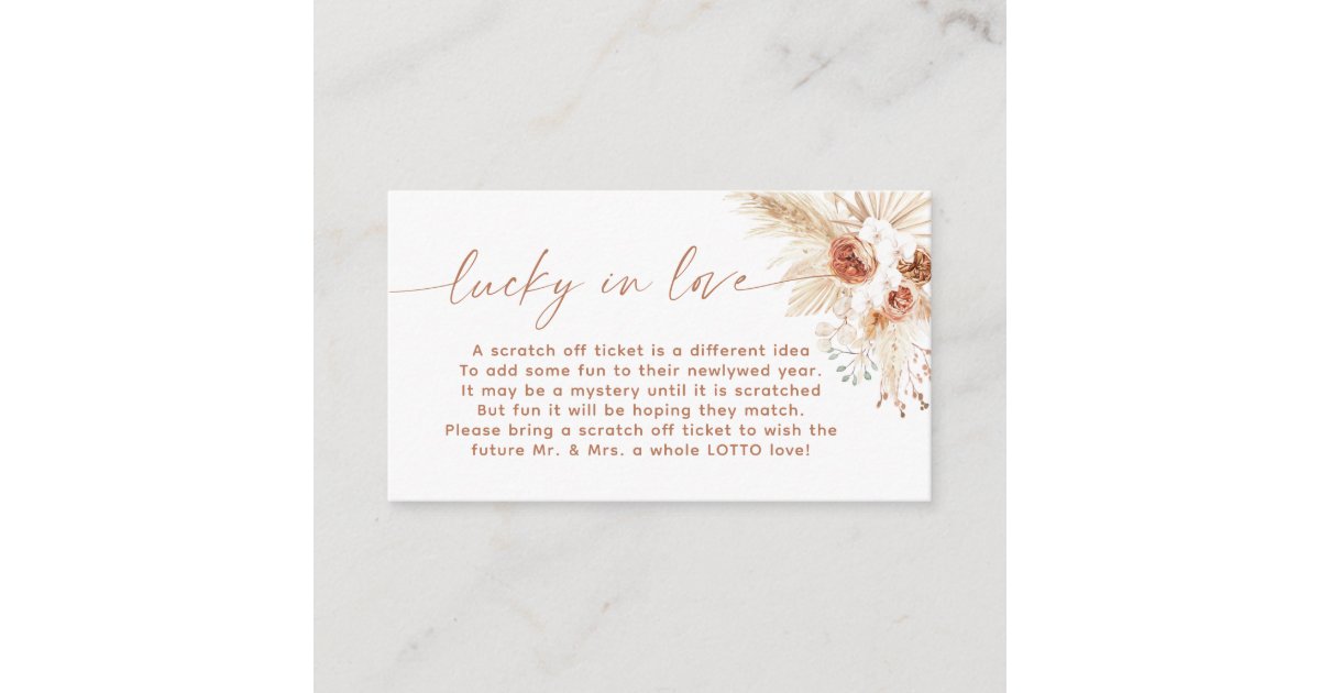 Lucky In Love, Lottery Ticket Insert Card | Zazzle