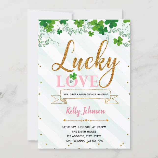Lucky in love party invitation | Zazzle