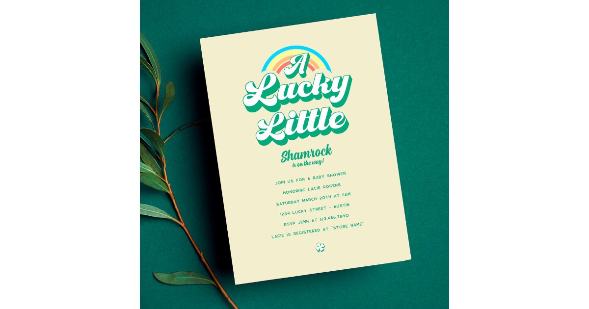 Lucky Little Shamrock Baby Shower Invitation | Zazzle