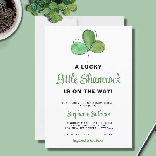 Lucky Little Shamrock Baby Shower Invitation | Zazzle