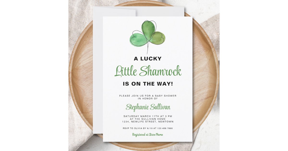 Lucky Little Shamrock Baby Shower Invitation | Zazzle
