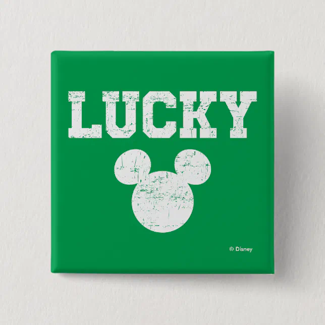 Lucky Mickey Mouse | St. Patrick's Day Pinback Button | Zazzle