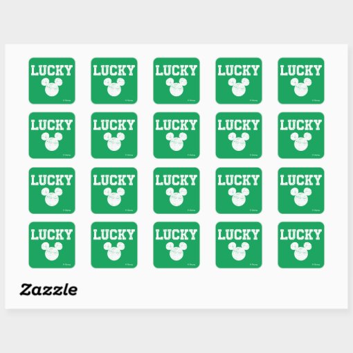 Lucky Mickey Mouse | St. Patrick's Day Square Sticker | Zazzle