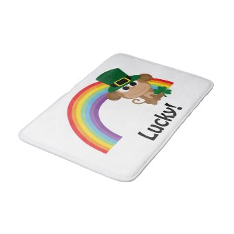 Lucky Monkey Leprechaun Bathroom Mat | Zazzle