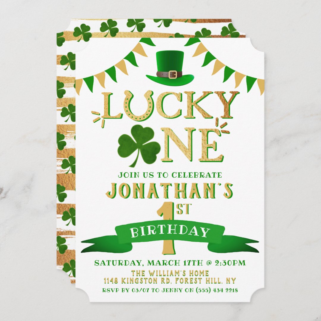 Lucky One 1st Birthday Invitations | Zazzle