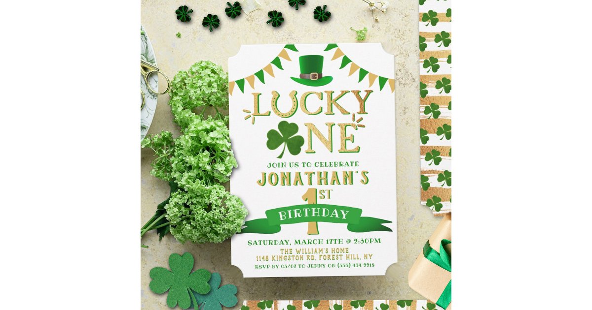 Lucky One 1st Birthday Invitations | Zazzle