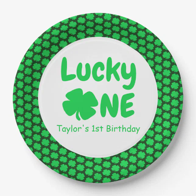 Lucky One 1st Birthday Paper Plate | Zazzle