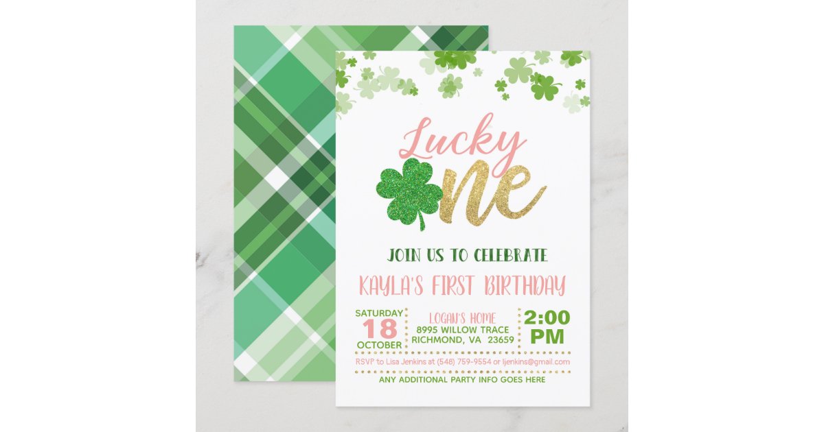 Lucky One Birthday Invitation - Girl | Zazzle