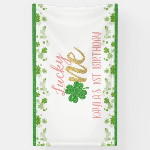 Lucky One First Birthday Banner - Girl | Zazzle