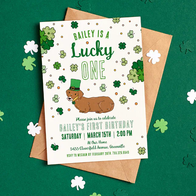 Lucky One March First Birthday Invitation | Zazzle
