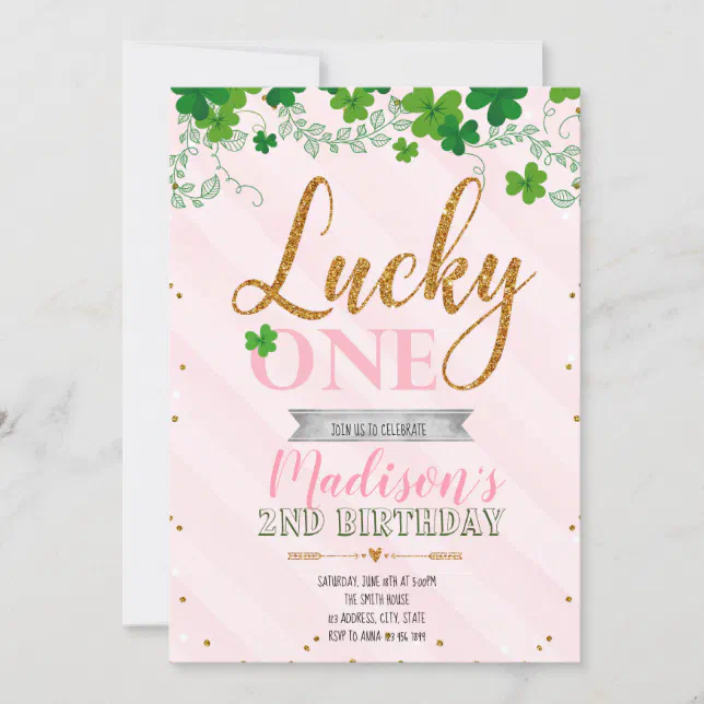 Lucky one party invitation | Zazzle