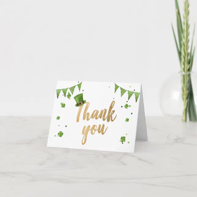 Lucky One St Patrick's Day Thank You Card Clover | Zazzle