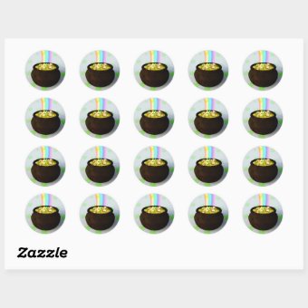 Lucky Pot of Gold Sticker | Zazzle