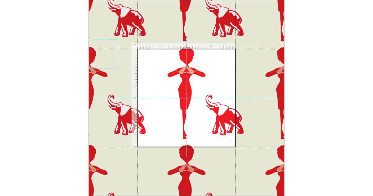 Lucky Red Elephant Fabric | Zazzle