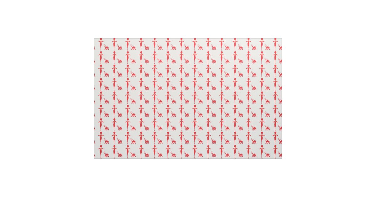 Lucky Red Elephant Fabric | Zazzle