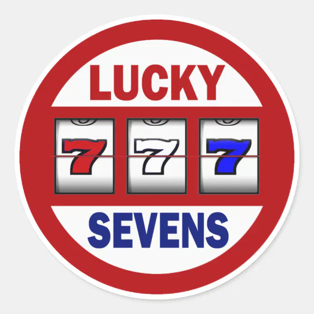 Lucky Sevens Slots Classic Round Sticker | Zazzle