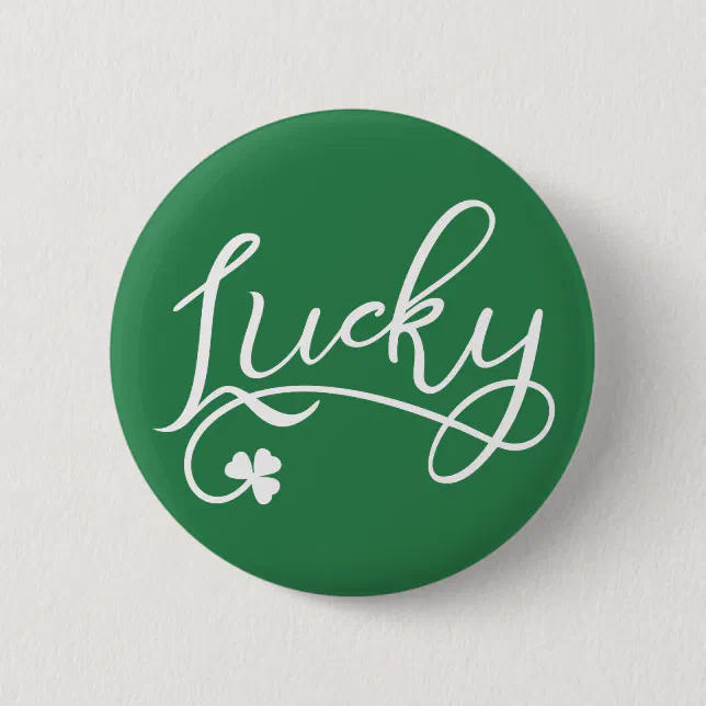 Lucky Shamrock St Patricks Day Pinback Button | Zazzle