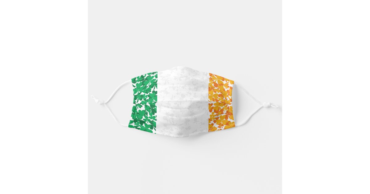 Lucky Shamrocks made up of Little Shamrocks Adult Cloth Face Mask | Zazzle