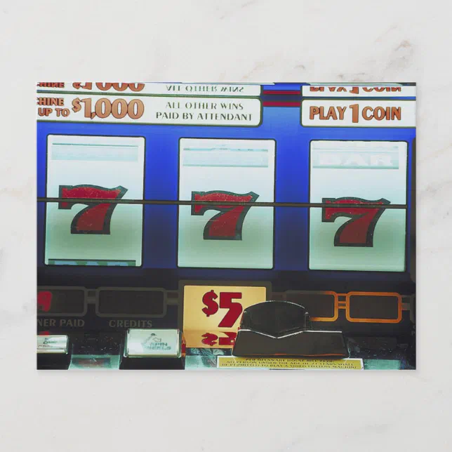 Lucky Slot Machine Winner Postcard | Zazzle