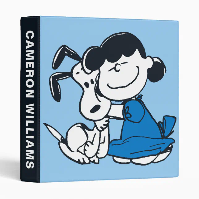 Lucy Hugging Snoopy 3 Ring Binder | Zazzle