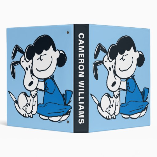 Lucy Hugging Snoopy 3 Ring Binder | Zazzle
