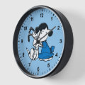 Lucy Hugging Snoopy Clock | Zazzle