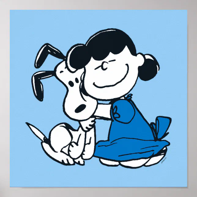 Lucy Hugging Snoopy Poster | Zazzle
