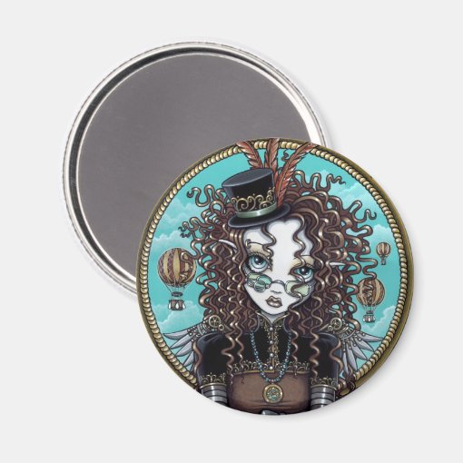 "Lucy" Steam Punk Air Balloon Fairy Art Magnet | Zazzle