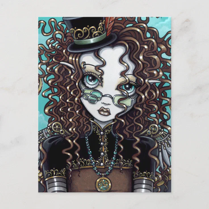 "Lucy" Steam Punk Fairy Art Postcard | Zazzle