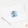 Lucy With Arms Wide Square Sticker | Zazzle