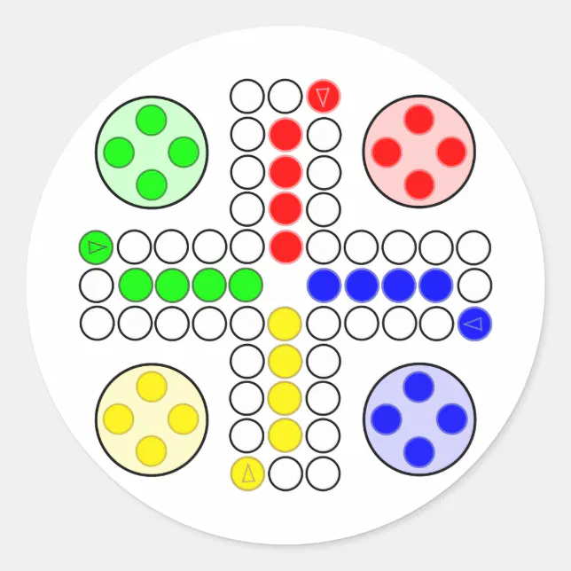 Ludo Classic Board Game Classic Round Sticker | Zazzle