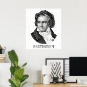 Ludwig van Beethoven, black Poster | Zazzle