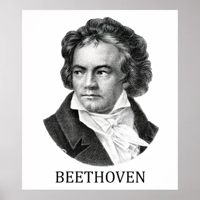 Ludwig van Beethoven, black Poster | Zazzle