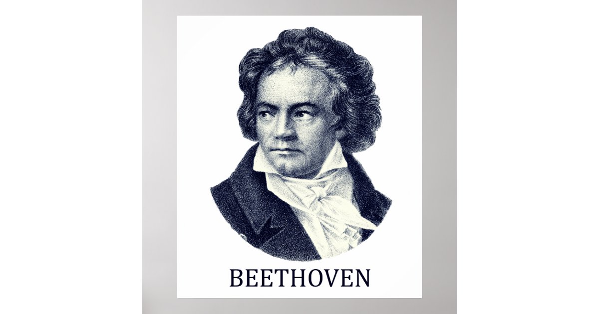Ludwig van Beethoven, blue Poster | Zazzle