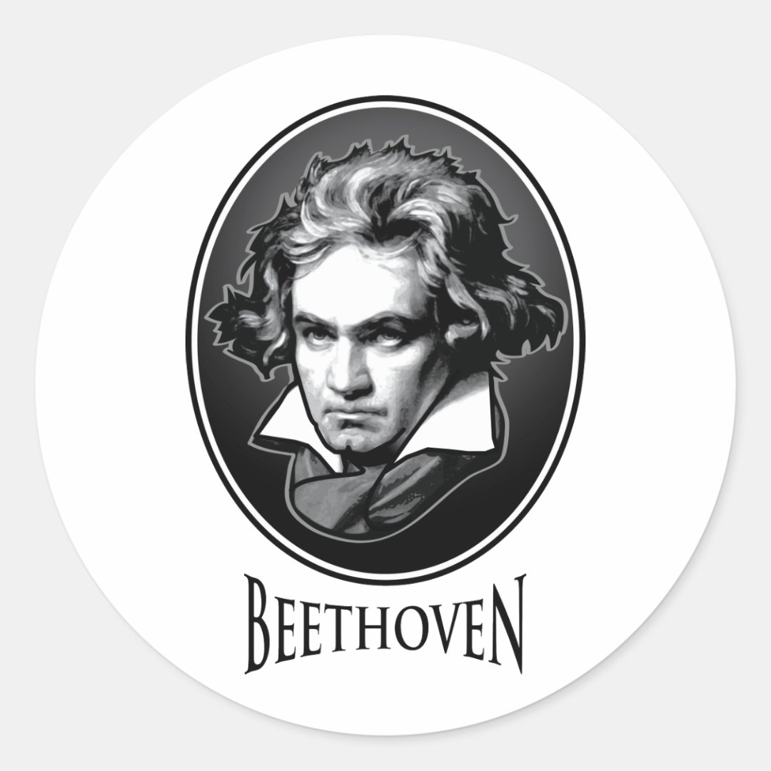 Ludwig van Beethoven Classic Round Sticker | Zazzle