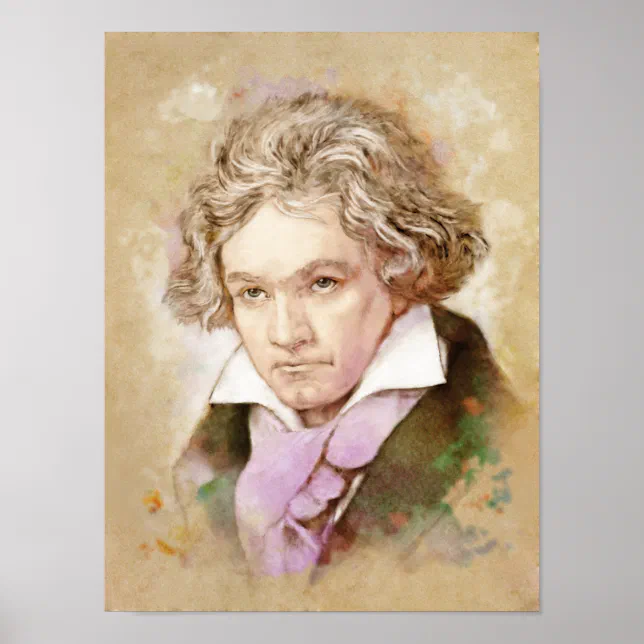Ludwig van Beethoven Portrait im Aquarell Style Poster | Zazzle