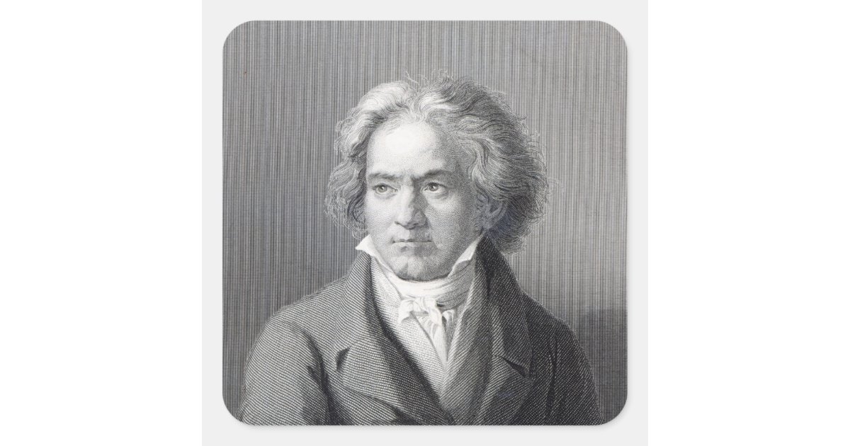 Ludwig van Beethoven Square Sticker | Zazzle