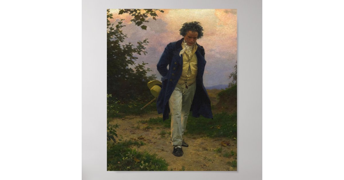Ludwig Van Beethoven Walking Poster | Zazzle