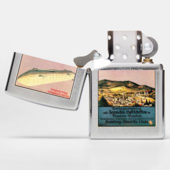 Luftschiff Zeppelin Airship over Town Poster Zippo Lighter | Zazzle